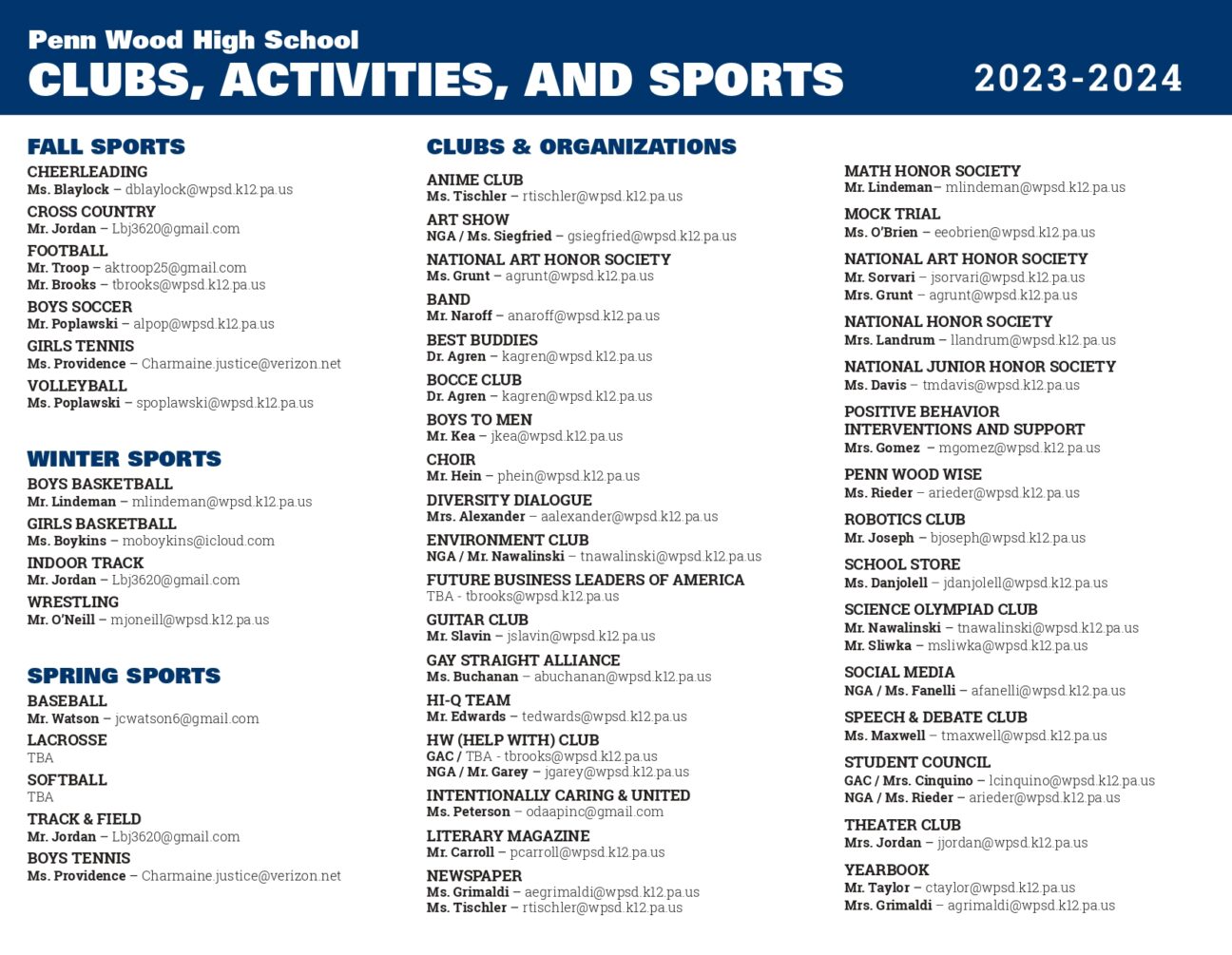 Clubs & Activities - WPSD