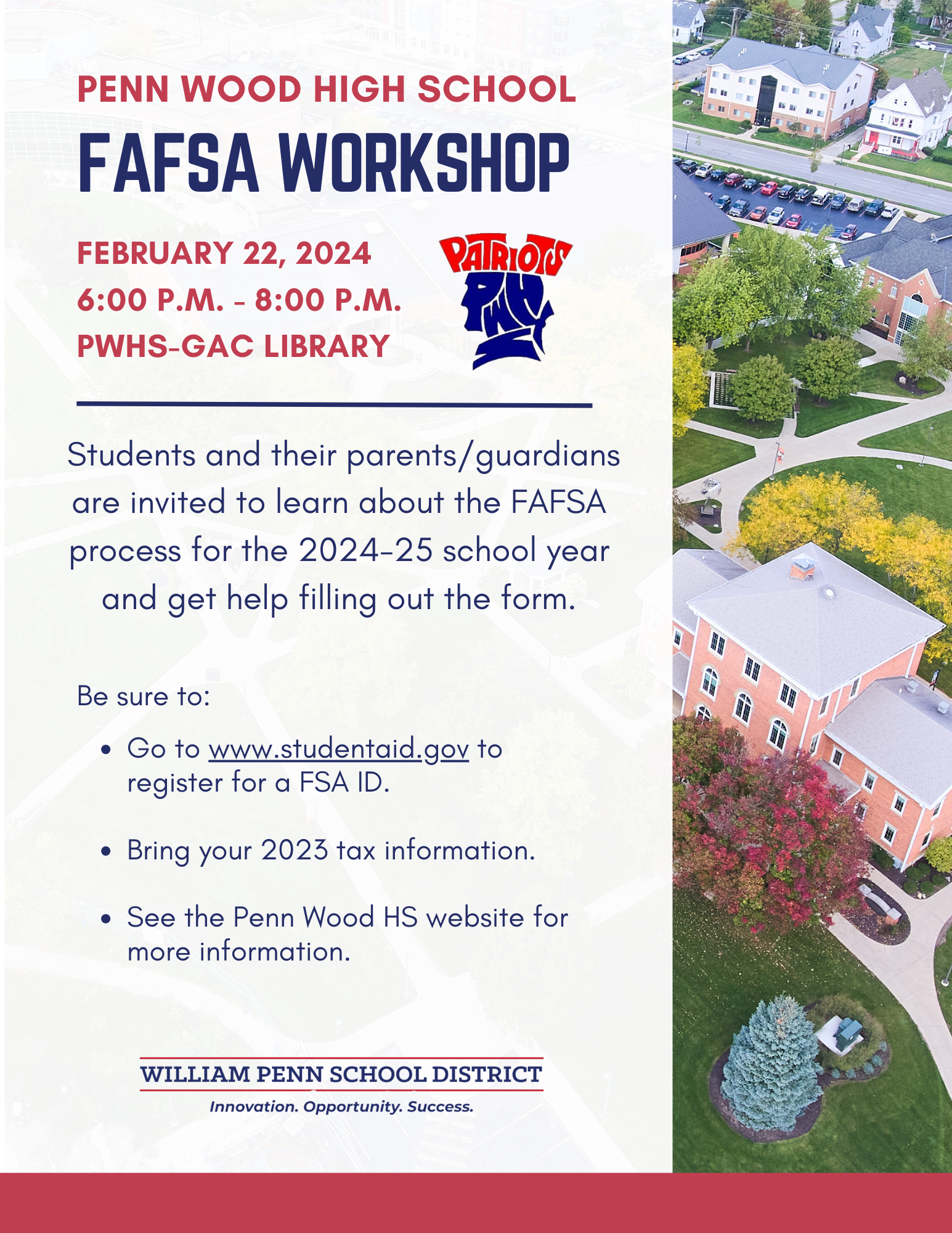 FAFSA Workshop - February 22, 2024 - WPSD